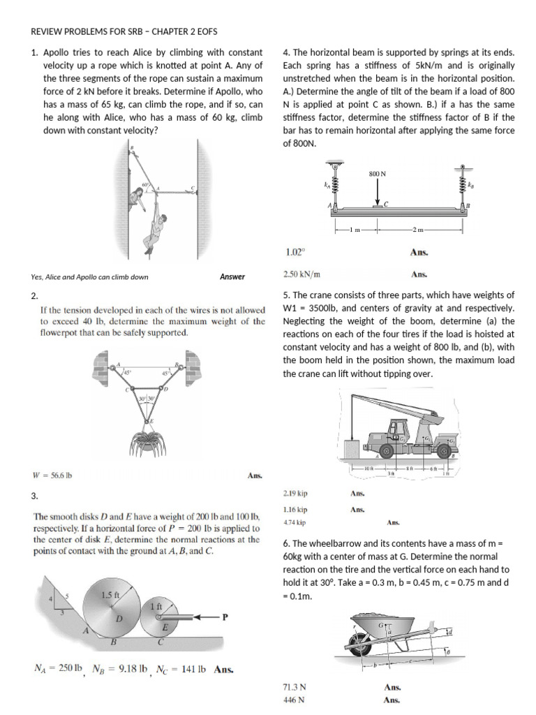 Review Problems For SRB CH2 Eofs New | PDF