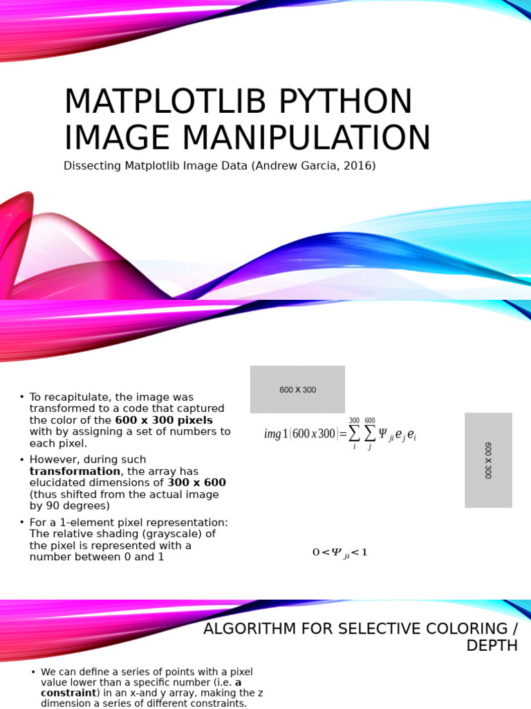 MATPLOTLIB PYTHON IMAGE MANIPULATION | PDF
