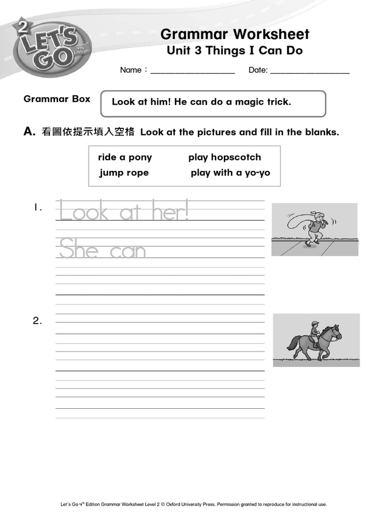 Grammar Worksheet: Unit 3 Activities | PDF