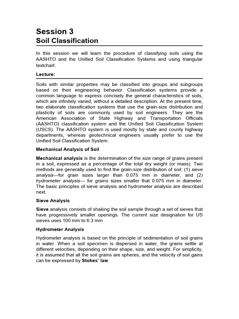Soil Classification: AASHTO & USCS Methods | PDF | Soil Science ...