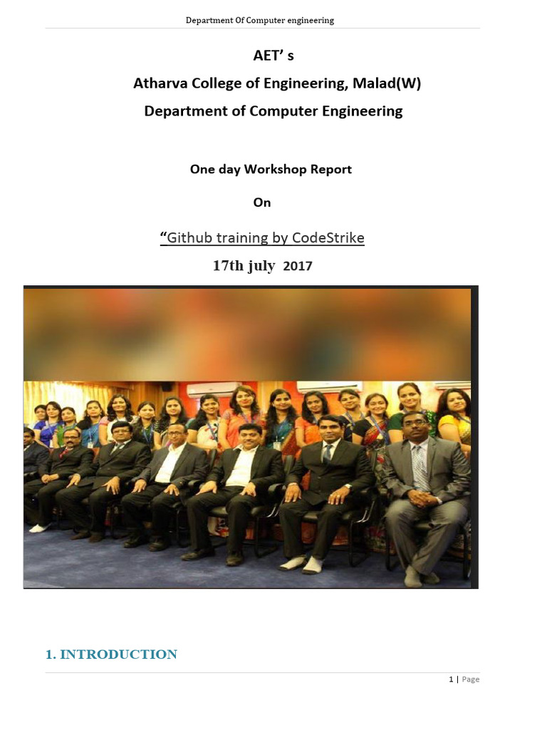 Report of The GitHub Workshop For Faculty | PDF | Version Control | Information Technology