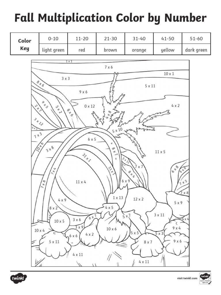 Fall Multiplication Color by Number | PDF | Off Road Vehicles | Bmw