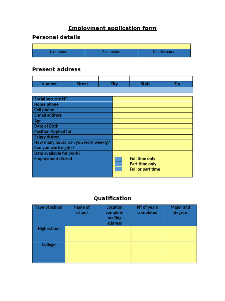 Job Application Form-2 | PDF