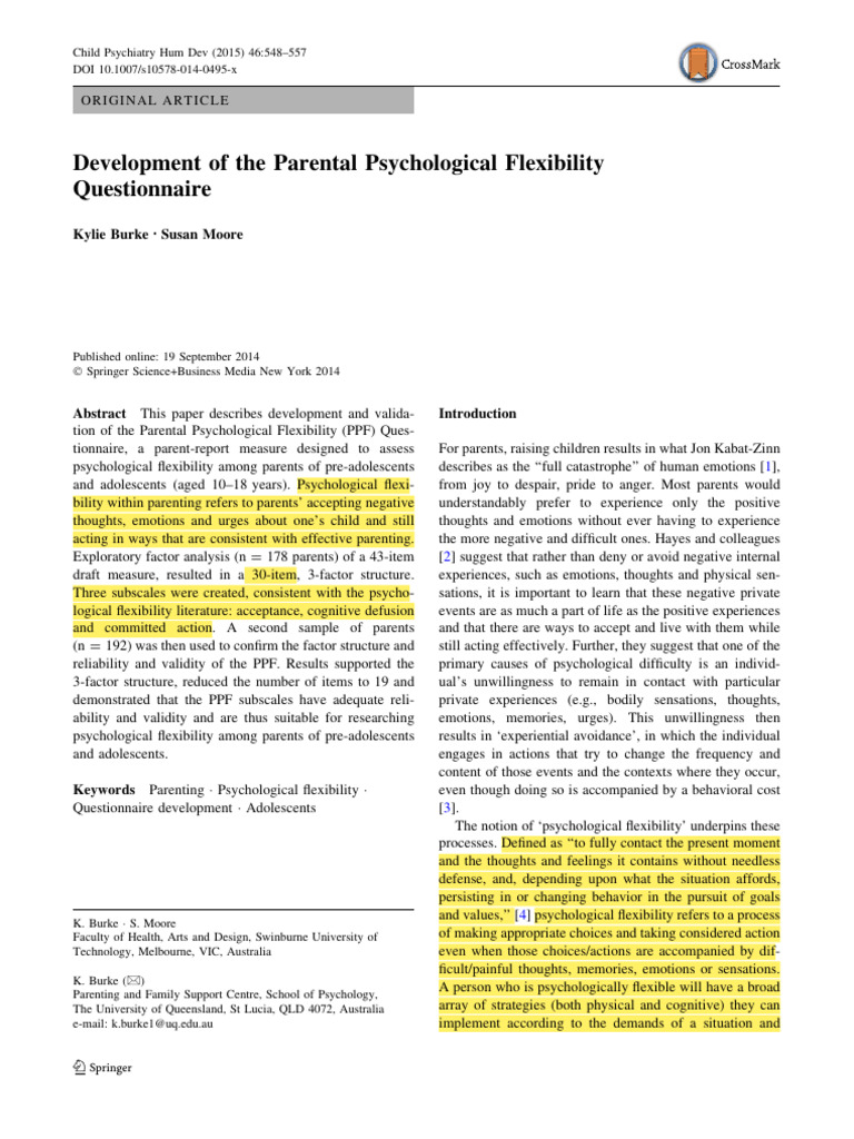 PF Scale General Parnting | PDF | Factor Analysis | Behavioural Sciences