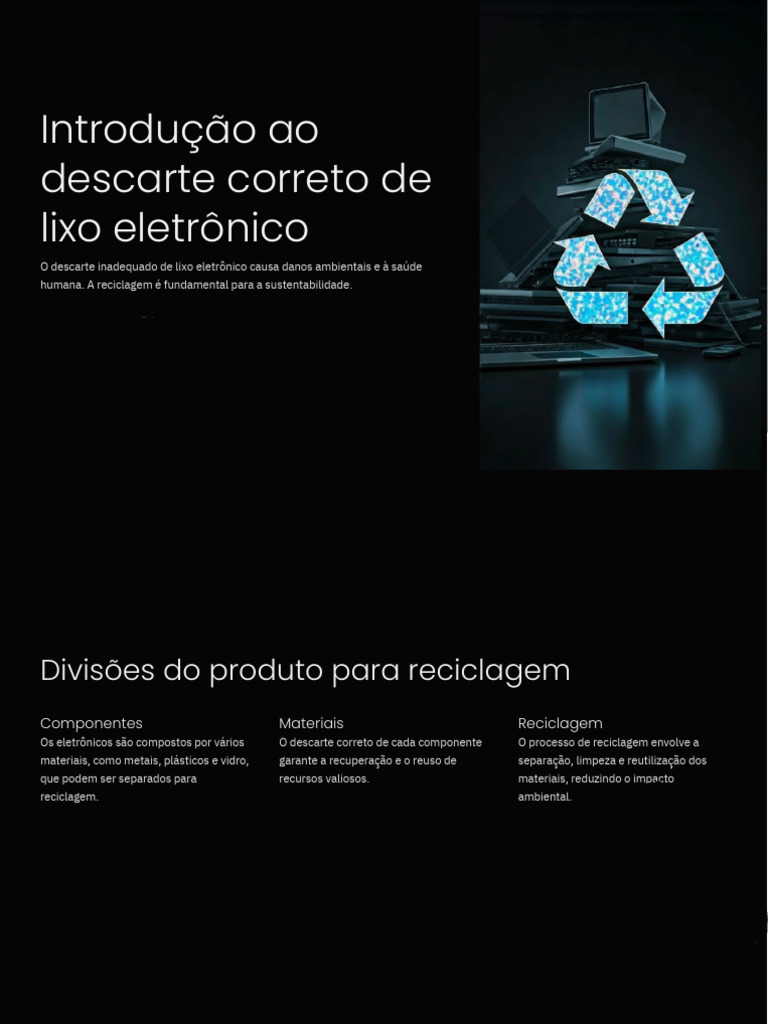 Introducao Ao Descarte Correto de Lixo Eletronico PDF | PDF ...