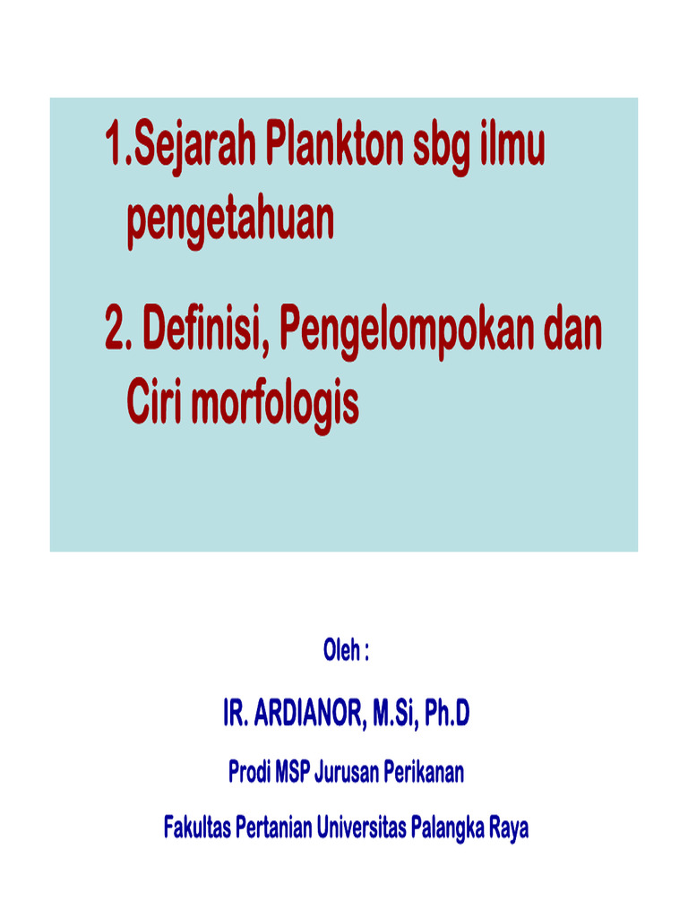 Plankton Definisi | PDF
