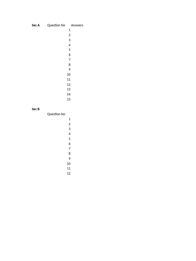 MCQ Answer Sheet | PDF