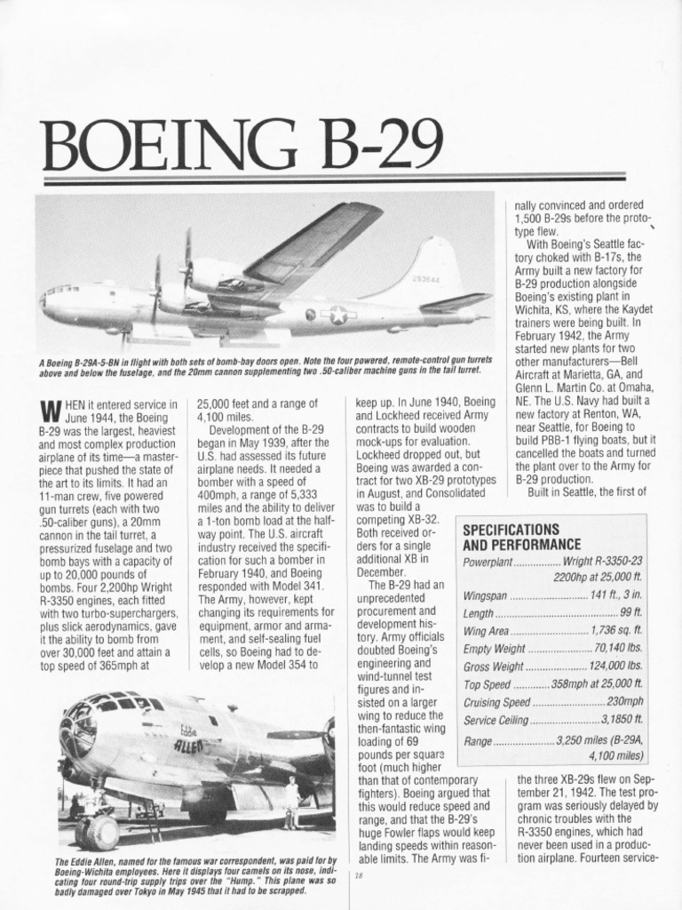 Scale Aircraft Drawings Vol. 2 03 - Boeing B-29 | PDF