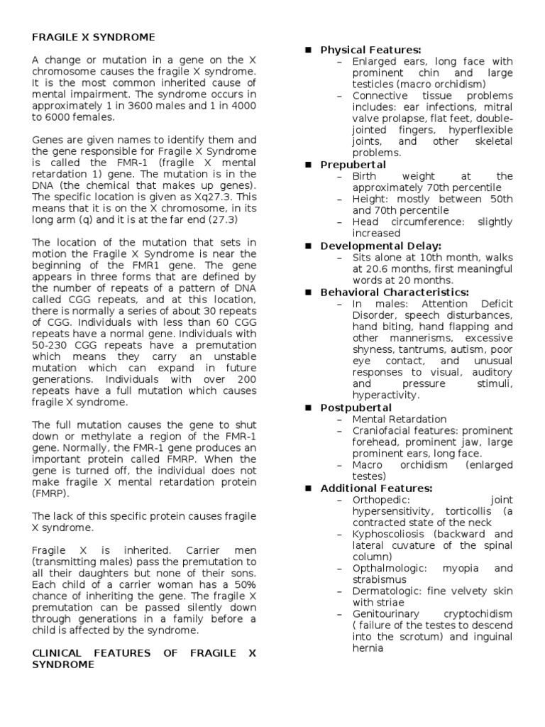 Understanding Fragile X Syndrome | PDF | Gene | Health Sciences