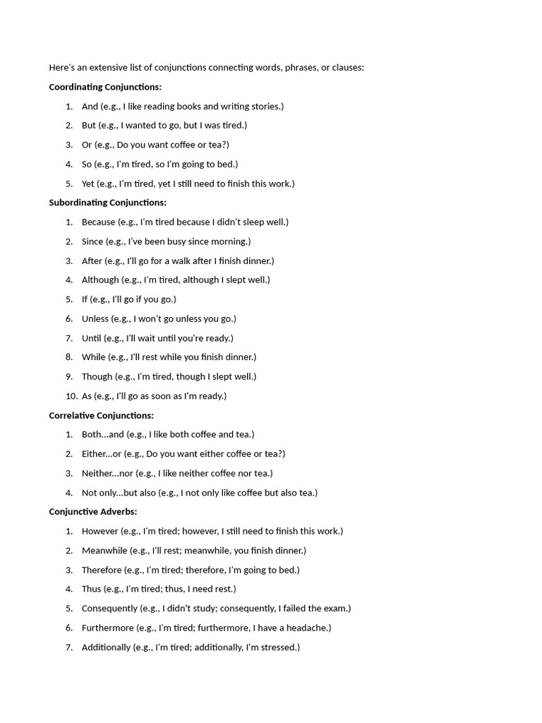 Conjunctions connect words | PDF