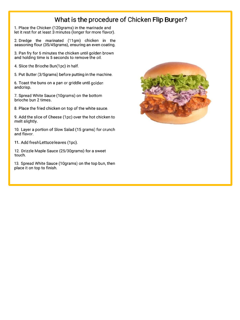 What is the Procedure of Flip Burger (v.1.4) | PDF