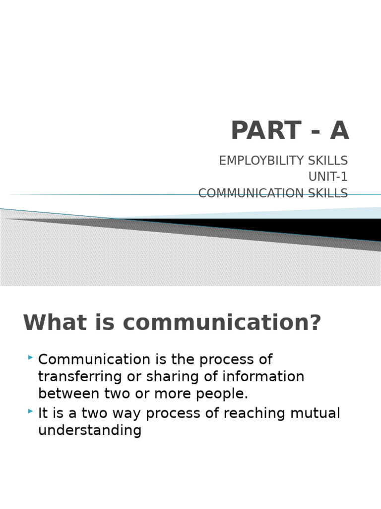 Communication Skills Class 10 | PDF | Communication | Nonverbal ...