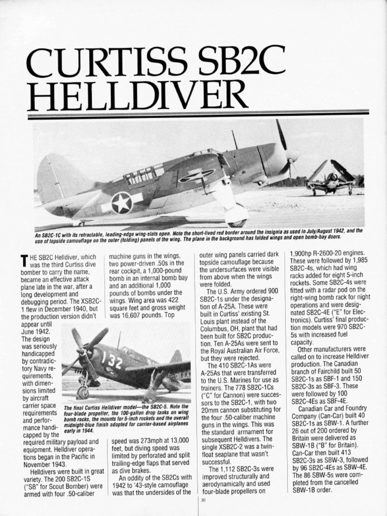 Scale Aircraft Drawings Vol. 2 07 - Curtiss SB2C Helldiver | PDF