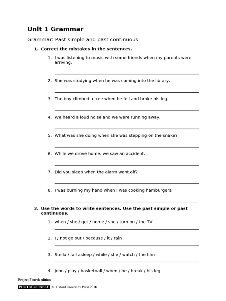 Unit 1 Grammar | PDF