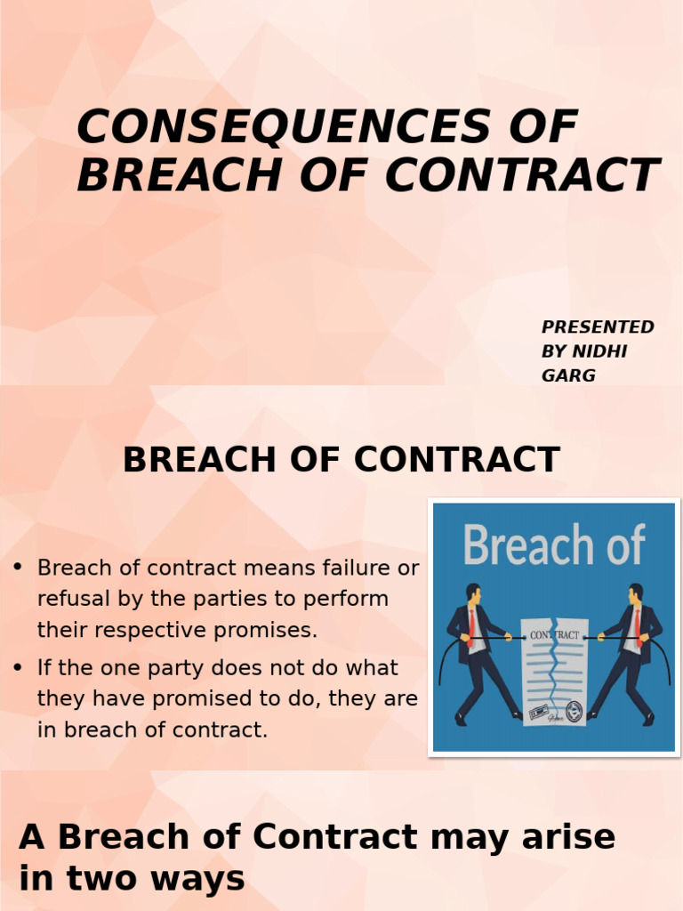 Breach of Contract: Types and Remedies | PDF | Breach Of Contract | Damages