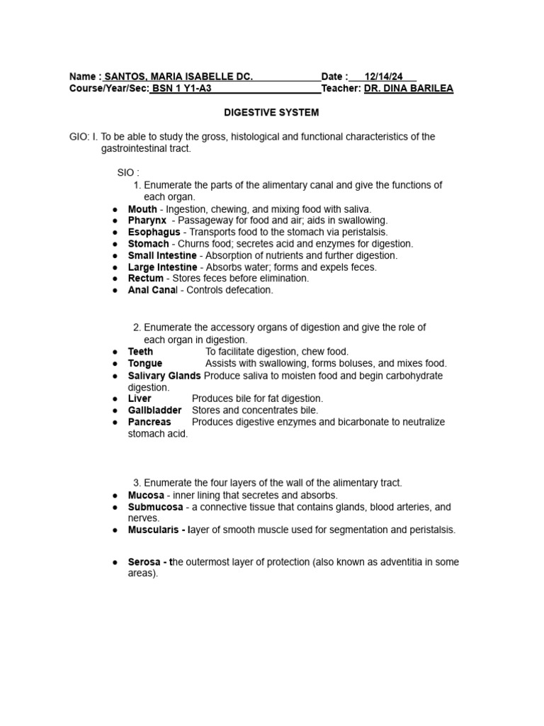 DIGESTIVE SYSTEM | PDF | Digestion | Gastrointestinal Tract