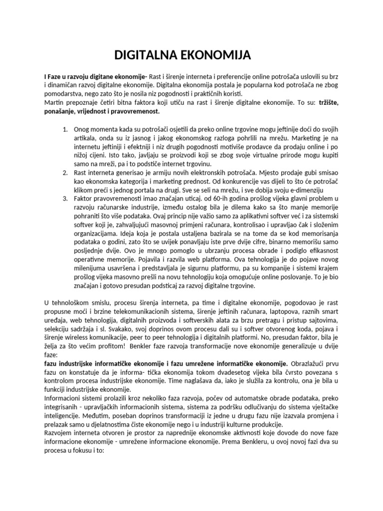 Digitalna Ekonomija | PDF