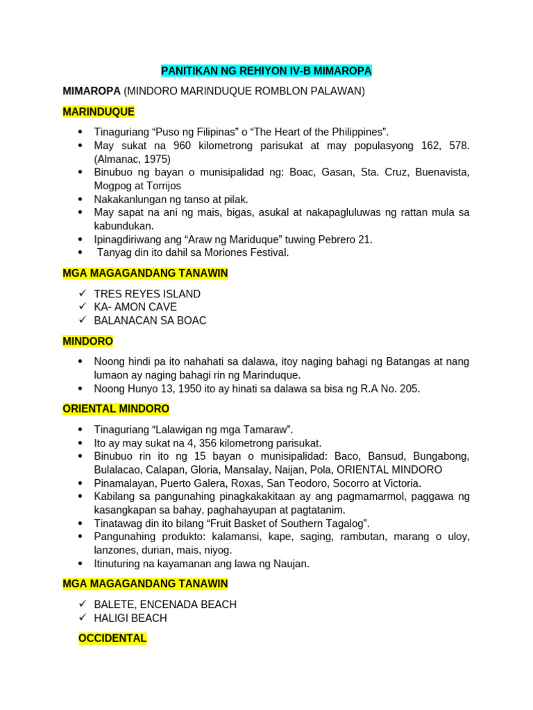 PANITIKAN-NG-REHIYON-IV-MIMAROPA | PDF