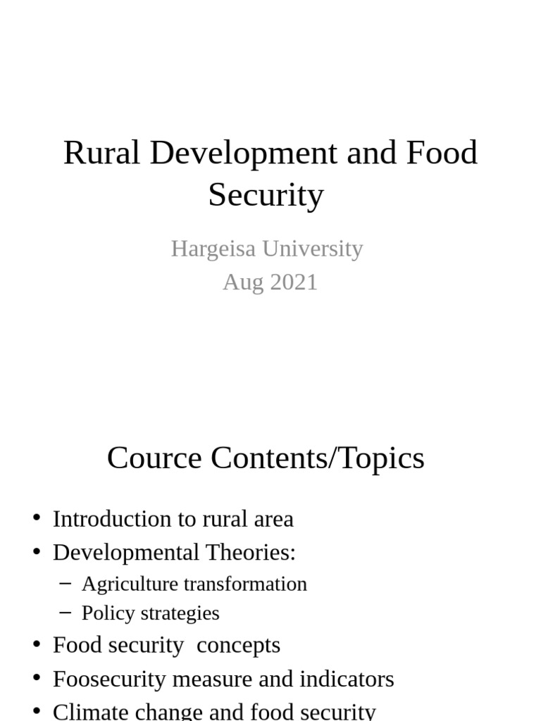 Rural Development - 2017 | PDF | Food Security | Agriculture
