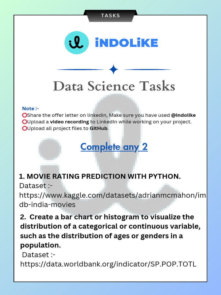 Data Science Tasks | PDF