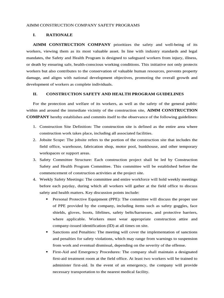 Construction Safety Guidelines | PDF | Occupational Safety And Health ...