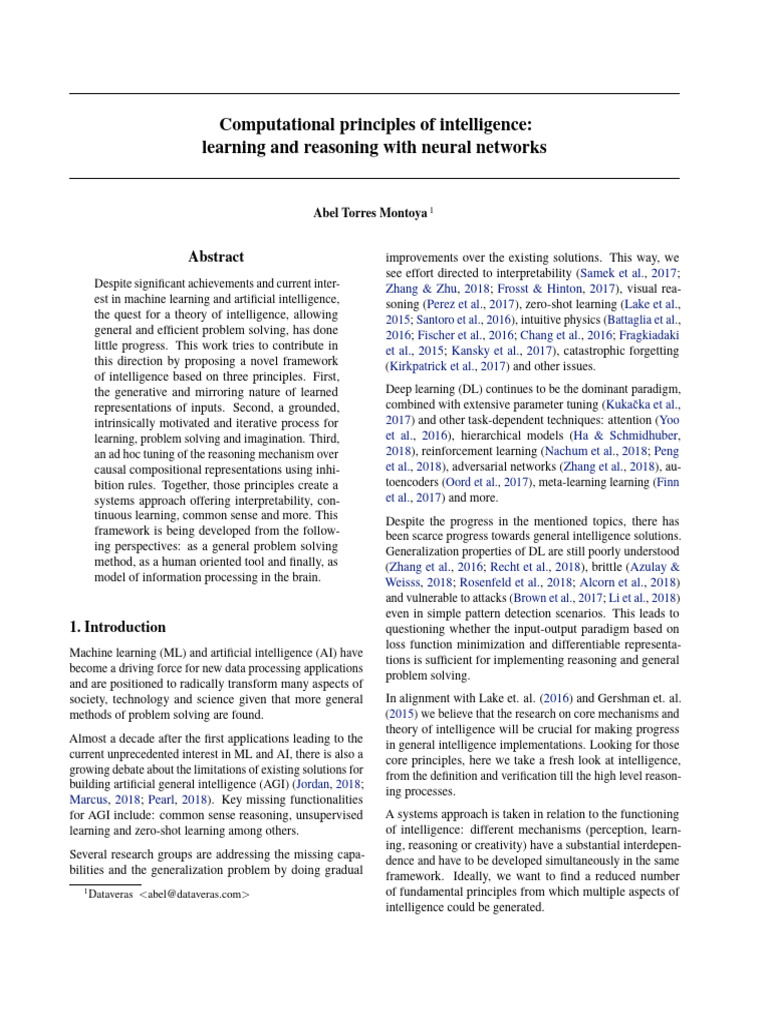 Computational Principles of Intelligence | PDF | Artificial Intelligence | Intelligence (AI ...