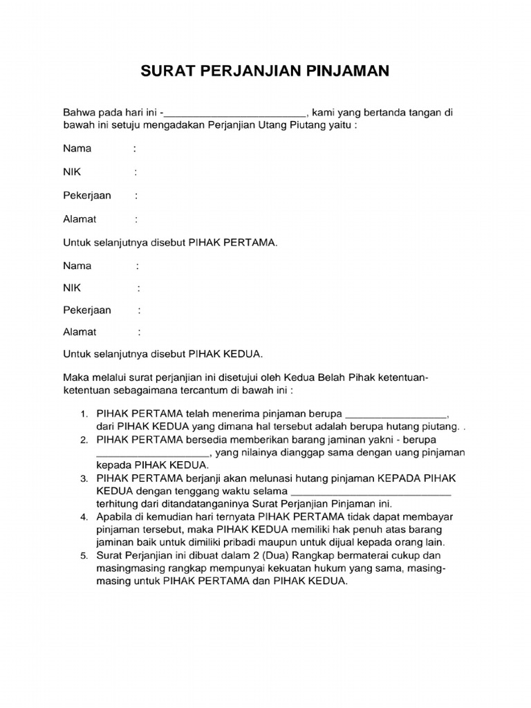 SURAT-PERJANJIAN | PDF