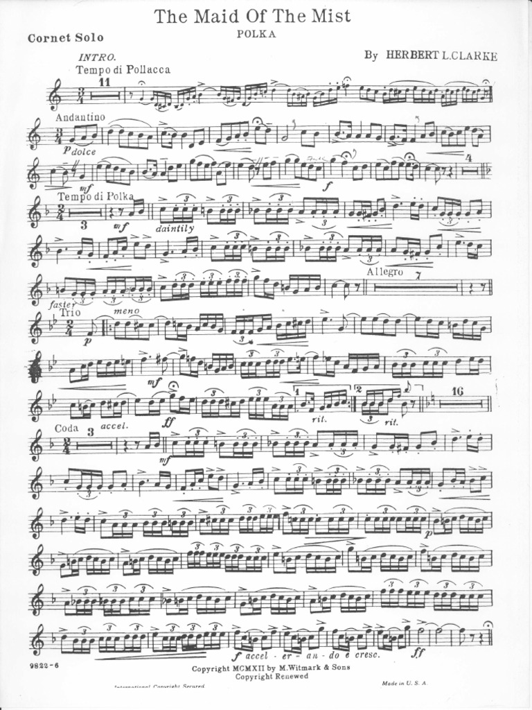 CLARKE - The Maid of The Mist (BB Trumpet - Piano) (IMSLP) | PDF