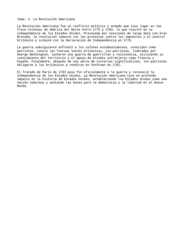 La Revolución Americana | PDF