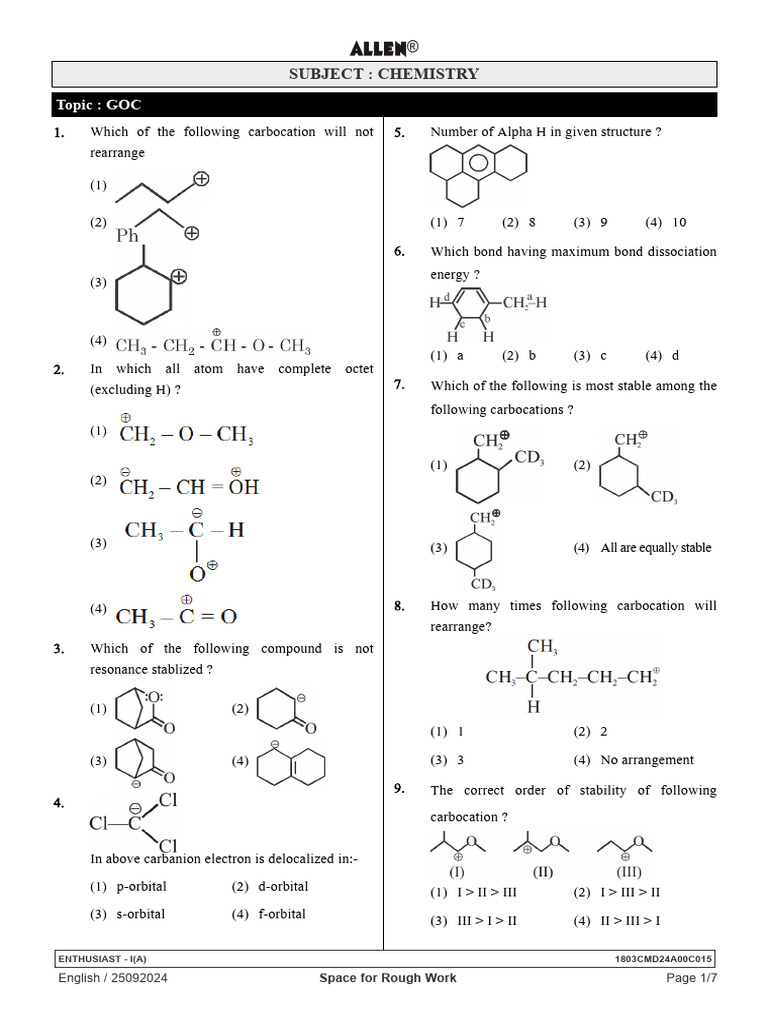 GOC Assignment | PDF | Acid | Chemistry