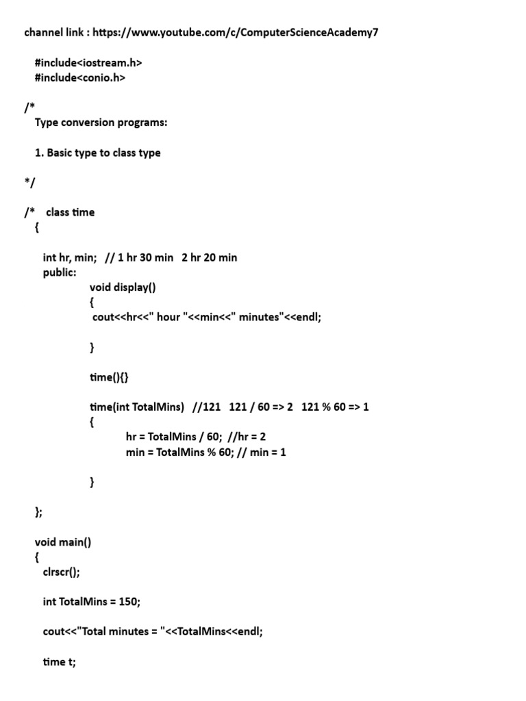 Time Duration Example (Type Conversion) | PDF | Computer Programming ...