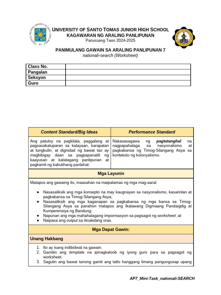 Q3 - Mini-Task in Ap7 | PDF