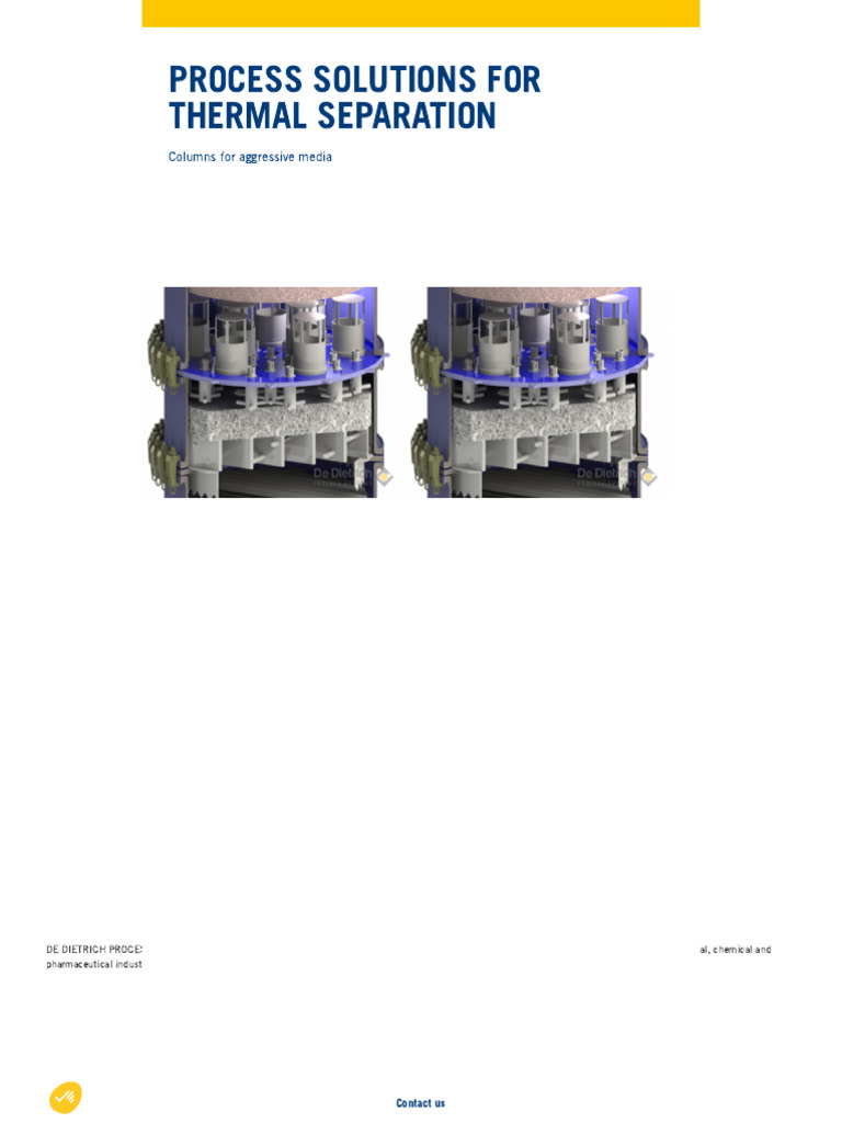 Thermal Solutions For Separation - Separating Column - de Dietrich Process Systems | PDF ...