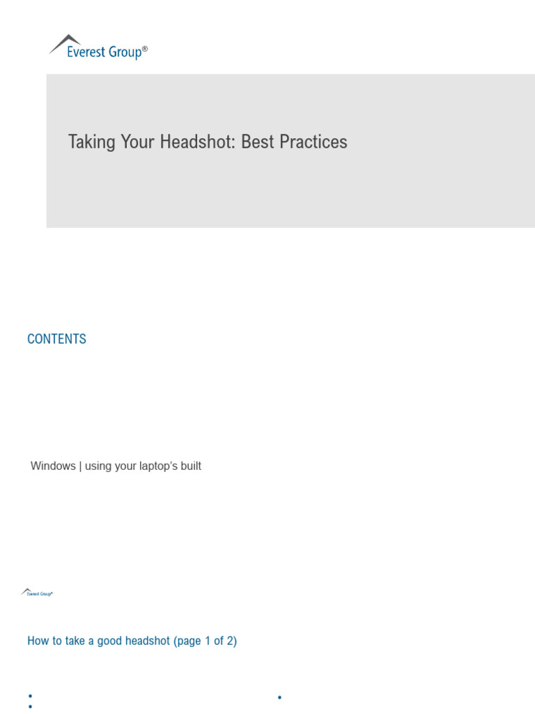 Headshot Photography Best Practices | PDF | Camera | Financial Adviser