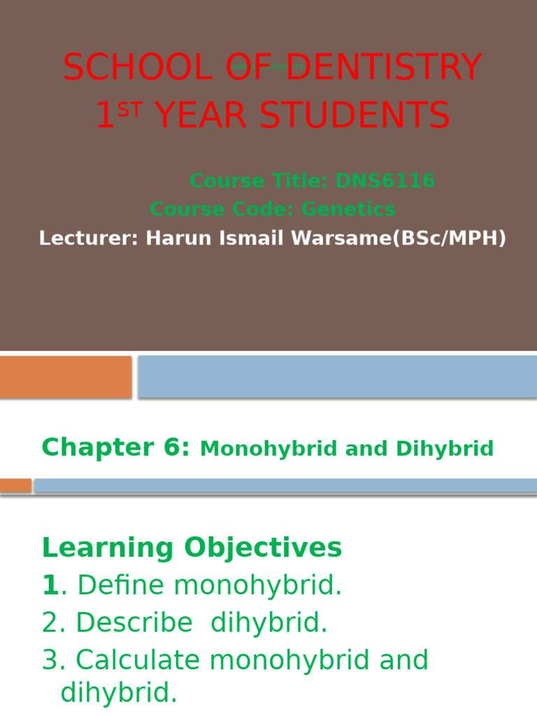 Monohybrid and Dihybrid Genetics | PDF