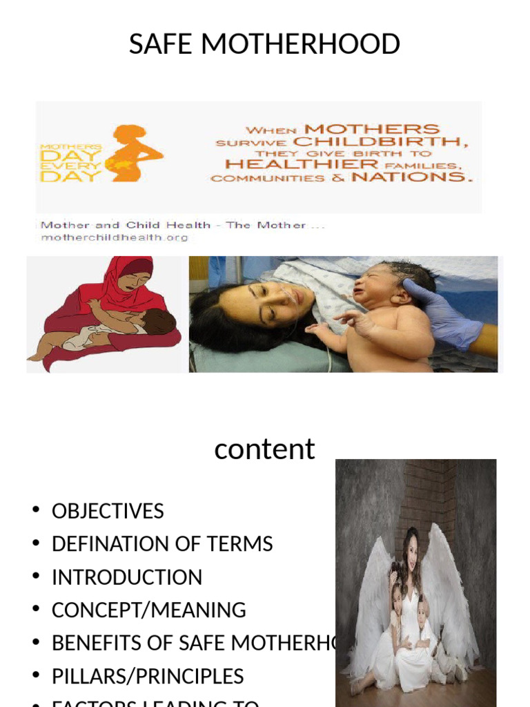 Safemotherhood PPT-1 | PDF | Maternal Death | Childbirth