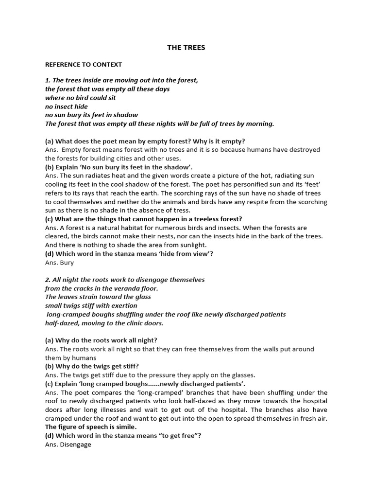 THE TREES | PDF | Trees