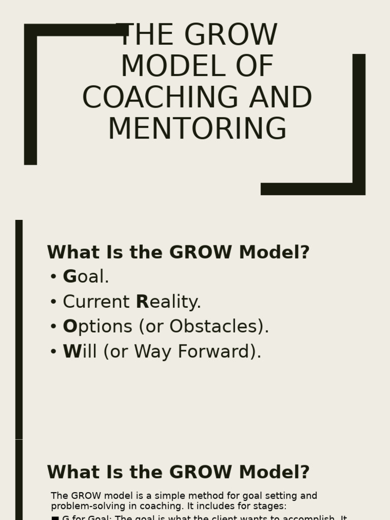 GROW Model for Coaching Success | PDF | Mentorship | Teachers