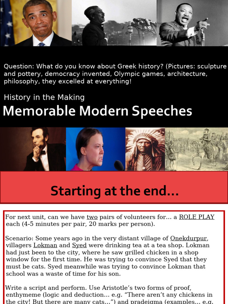 Famous Speeches and Rhetorical Techniques | PDF
