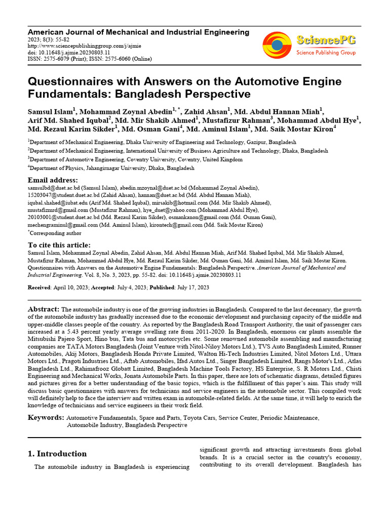 Automotive Question Part 1 | PDF | Brake | Internal Combustion Engine