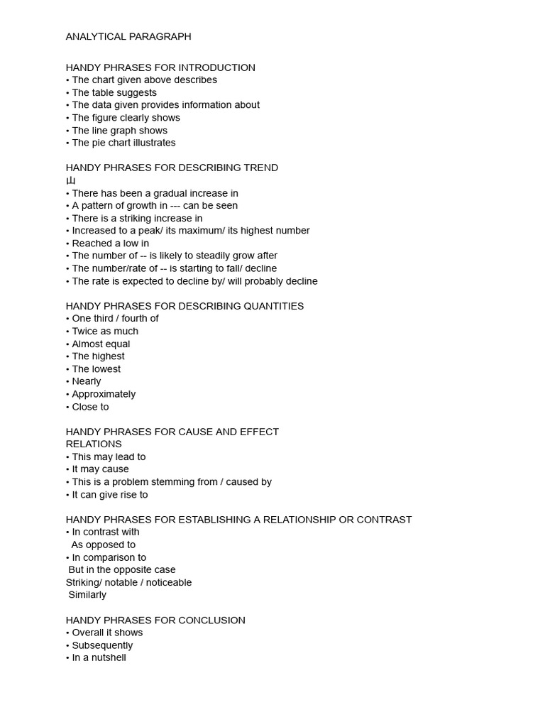 Handy Phrases for Analytical Writing | PDF