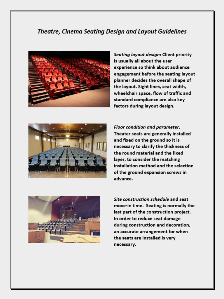 Theatre and Cinema Seating Design Guide | PDF | Movie Theater
