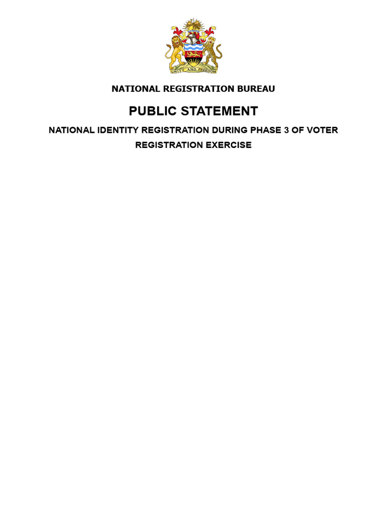 NRB Phase 3 Public Statement Process For National Identity Registration ...