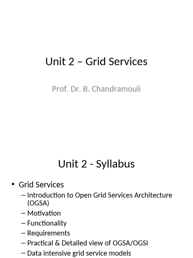 Unit_2__Grid_Services_408e8 | PDF | Grid Computing | Computer Network
