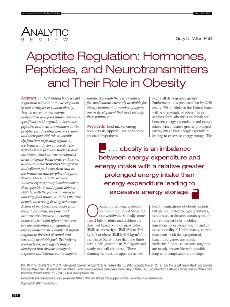 Appetite Regulation - Hormones, Peptides, and Neurotransmitters and ...