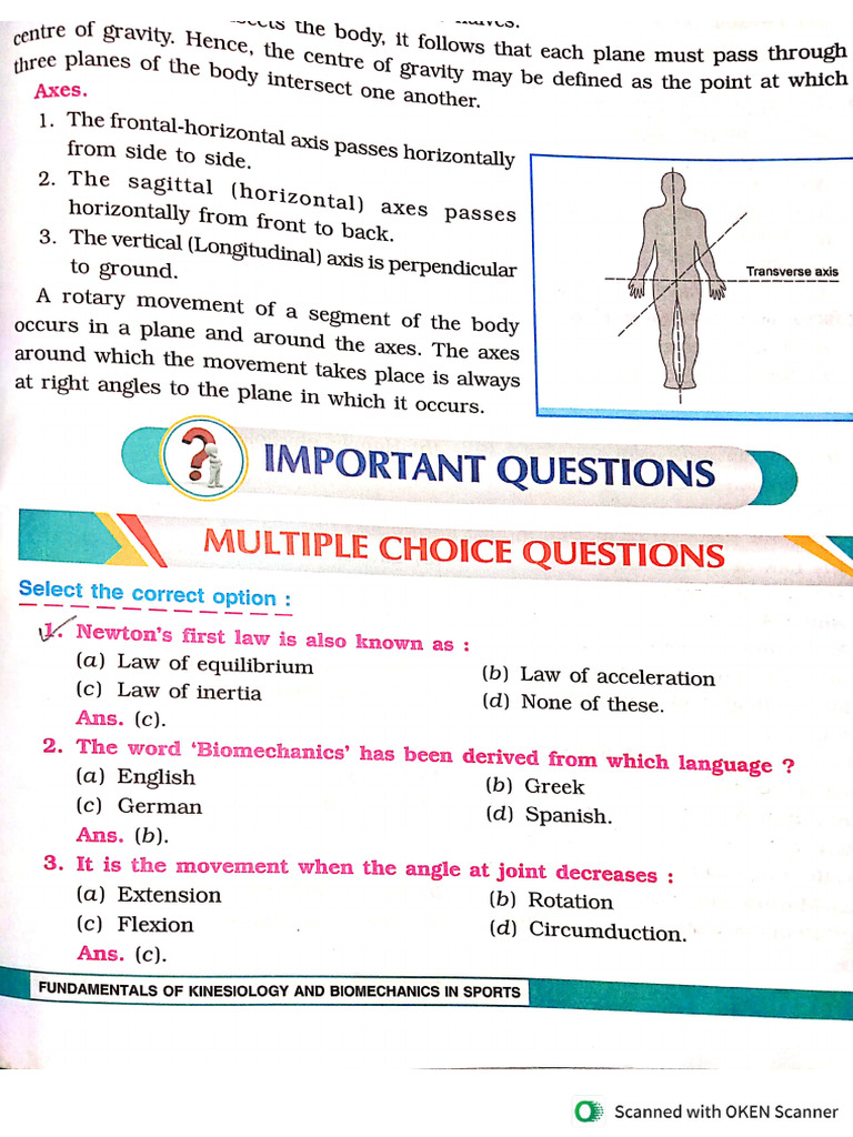 PE, Unit - 8, MCQ, Questions Answer, Match The Following, Case Study Based Questions Solution | PDF