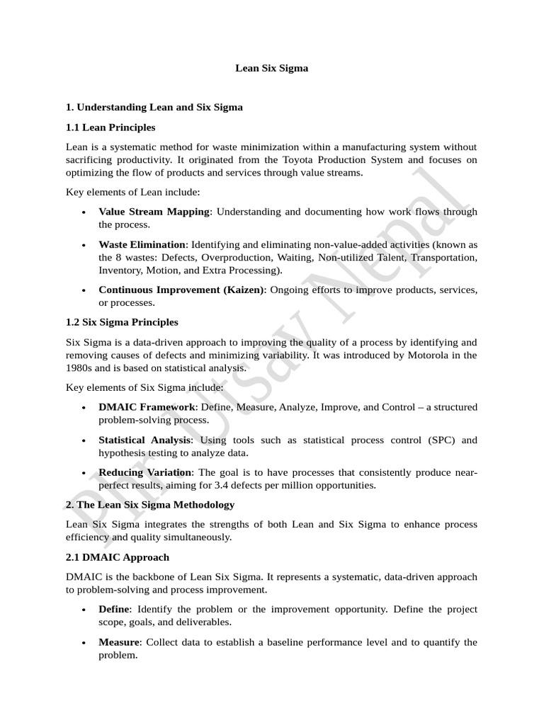 Lean Six Sigma | PDF | Six Sigma | Lean Manufacturing