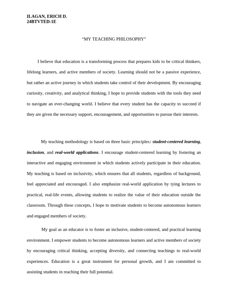 My Teaching Philosophy | PDF