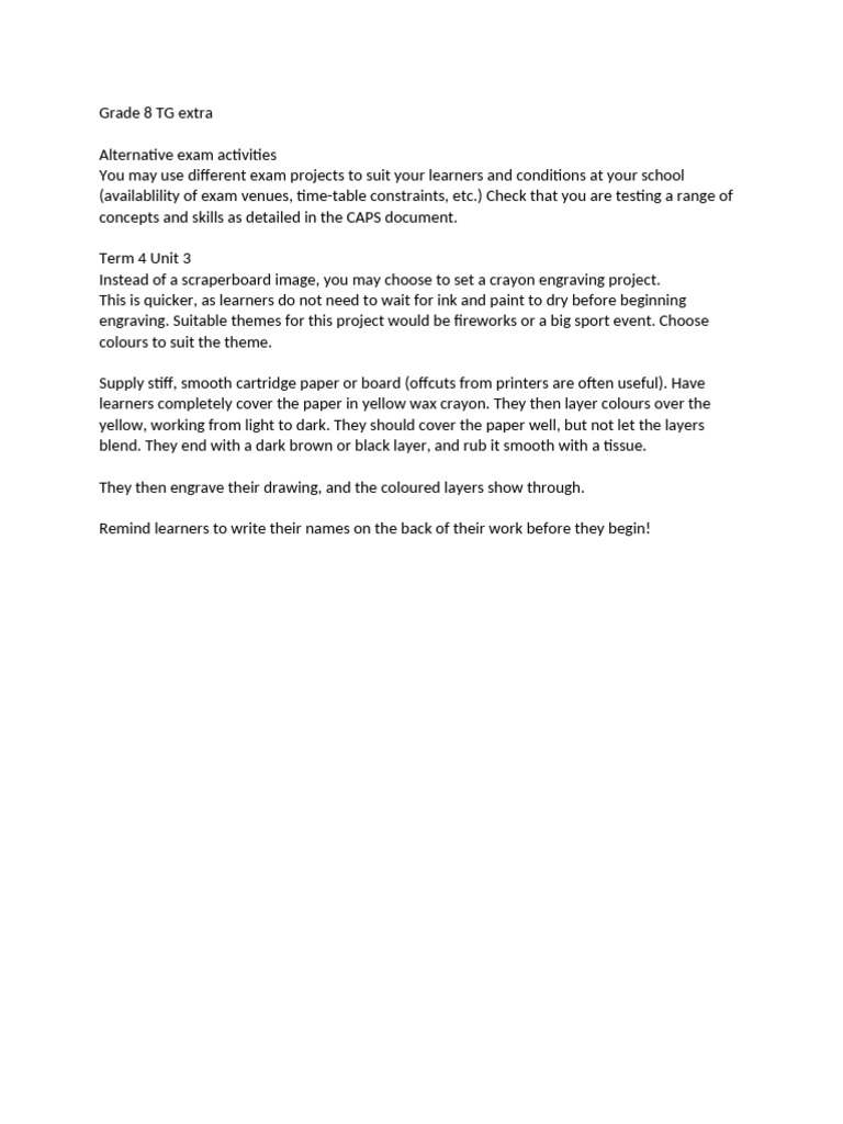 Alternative Examination Activities | PDF