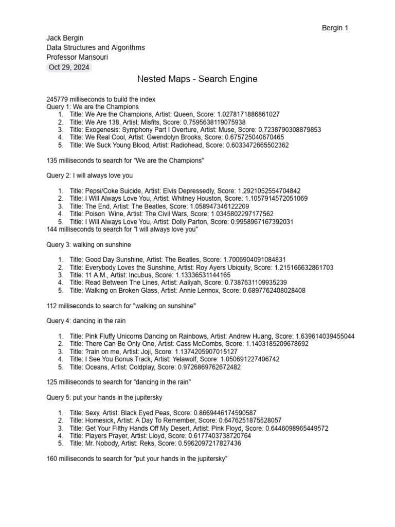 Nested Maps in Search Engine Design | PDF | Information Science | Information Retrieval